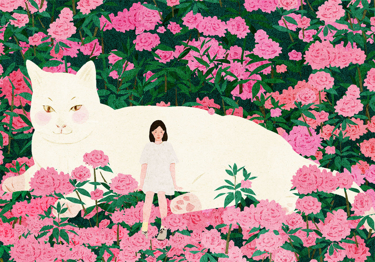 Flower Cat by Xuan Loc Xuan - Toi Art Gallery